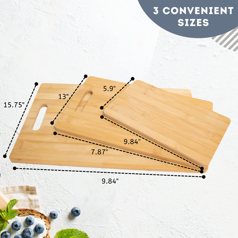 Prep & Savour Dieurold 3 Piece Bamboo Cutting Board Set & Reviews | Wayfair